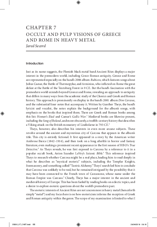 (PDF) Occult and Pulp Visions of Greece and Rome in Heavy Metal ...