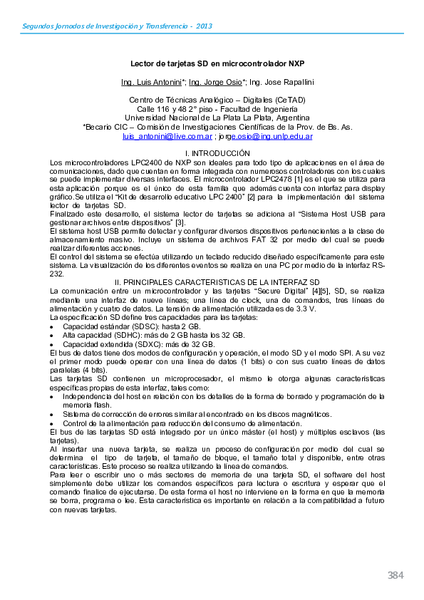(PDF) Lector de tarjetas SD en microcontrolador NXP