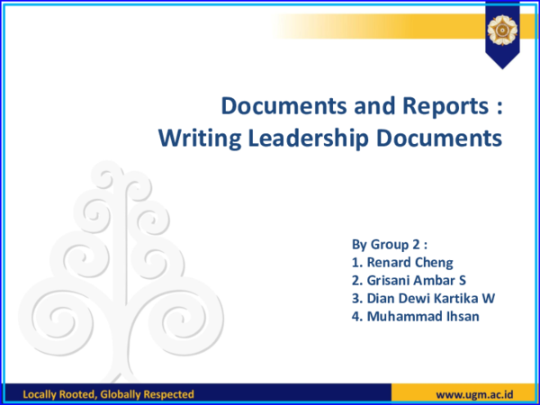 (PDF) Documents and Reports : Writing Leadership Documents
