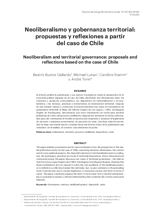 (PDF) Neoliberalismo y gobernanza territorial: propuestas y reflexiones ...