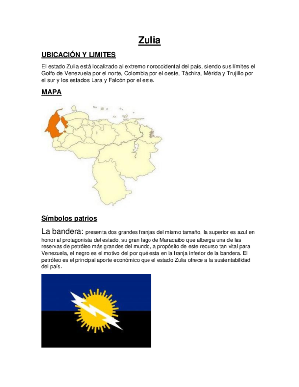(DOC) Zulia UBICACIÓN Y LIMITES