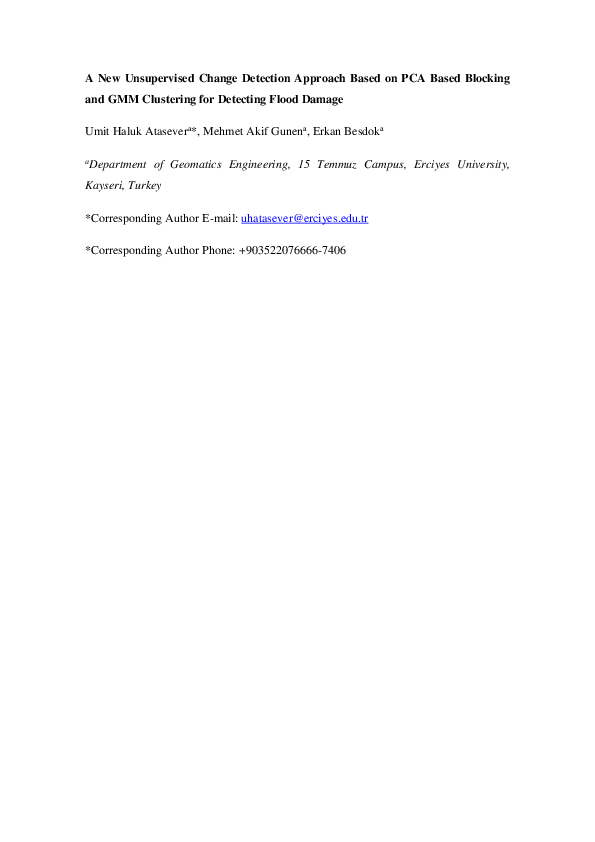 (PDF) A New Unsupervised Change Detection Approach Based on PCA Based Blocking and GMM ...