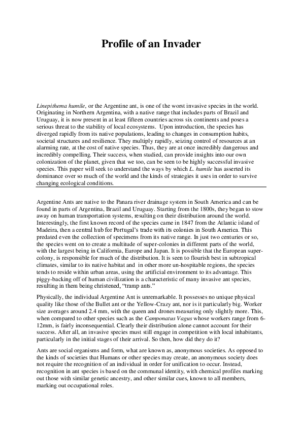 (DOC) Profile of an Invader