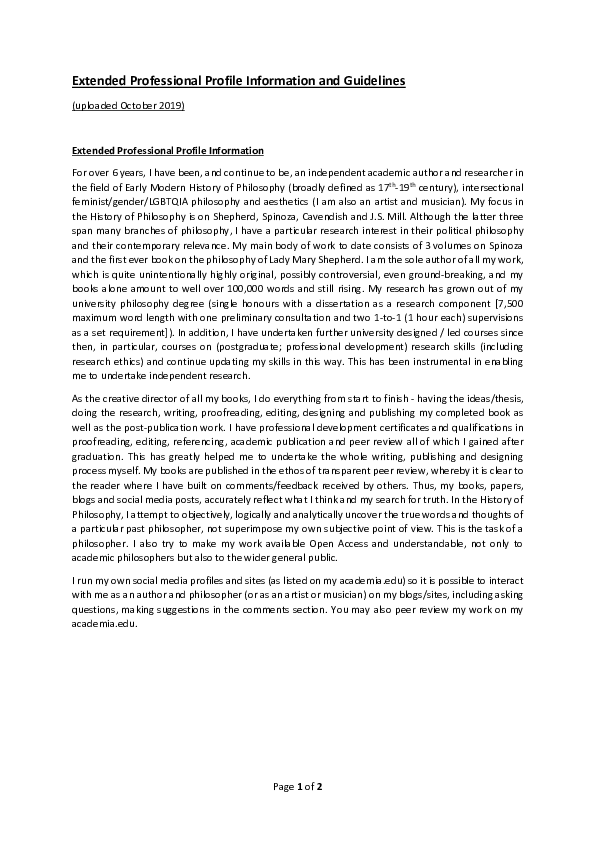 (DOC) Extended Professional Profile Information and Guidelines 1