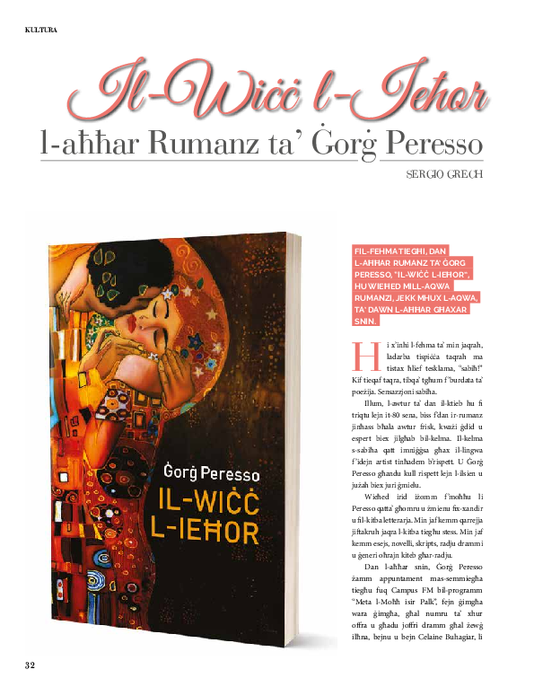 (PDF) Il-Wicc l-Iehor: L-Ahhar Rumanz ta’ George Peresso