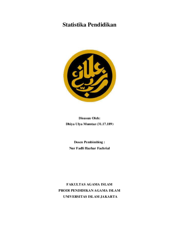 (DOC) Statistika Pendidikan