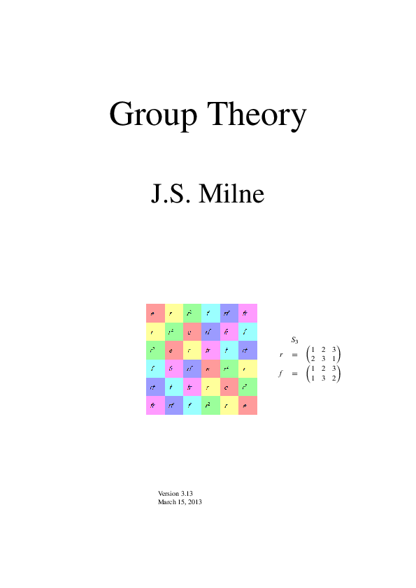 (PDF) Group Theory