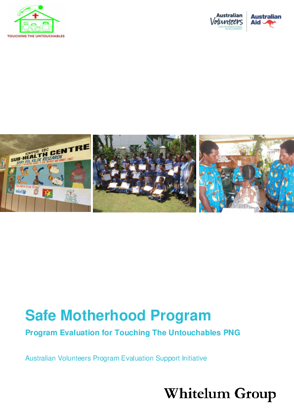 (PDF) Safe Motherhood Program Program Evaluation for Touching The ...