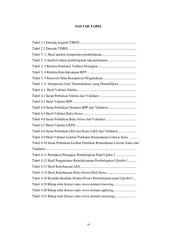 (DOC) DAFTAR TABEL | Pandu Pandawa - Academia.edu