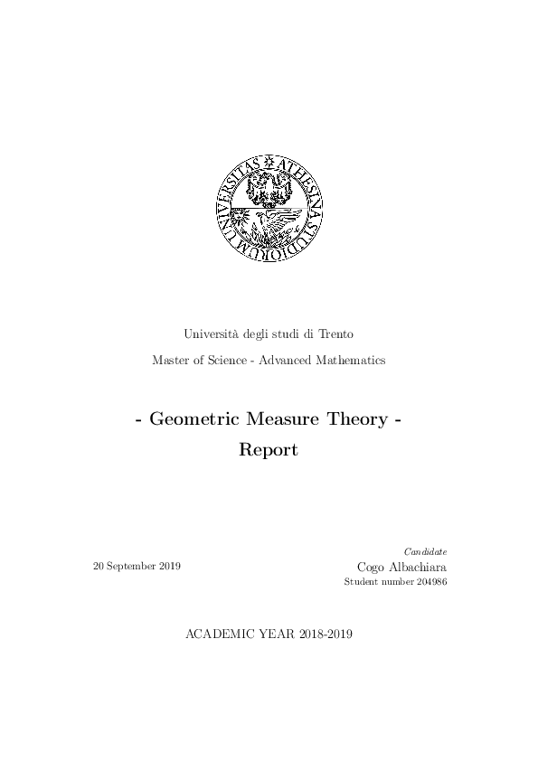 (PDF) Geometric Measure Theory - Approximated tangent spaces to rectifiable sets