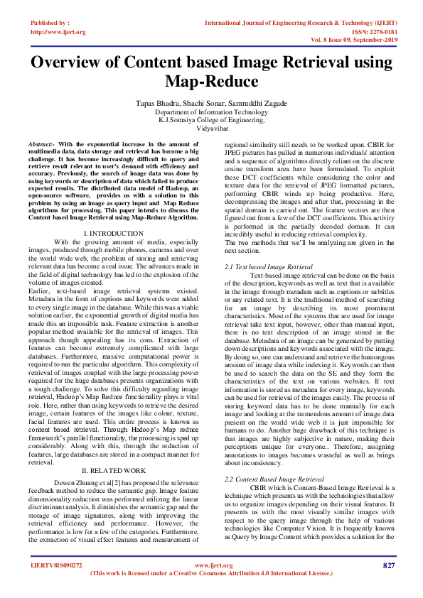 (PDF) IJERT-Overview of Content based Image Retrieval using Map-Reduce