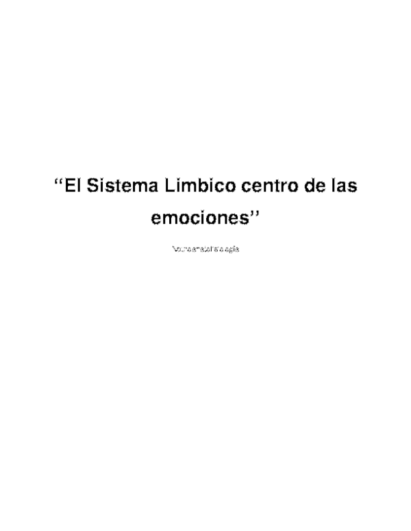 (DOC) ''El Sistema Limbico centro de las emociones''