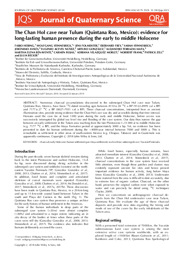 (PDF) The Chan Hol cave near Tulum (Quintana Roo, Mexico): evidence for ...