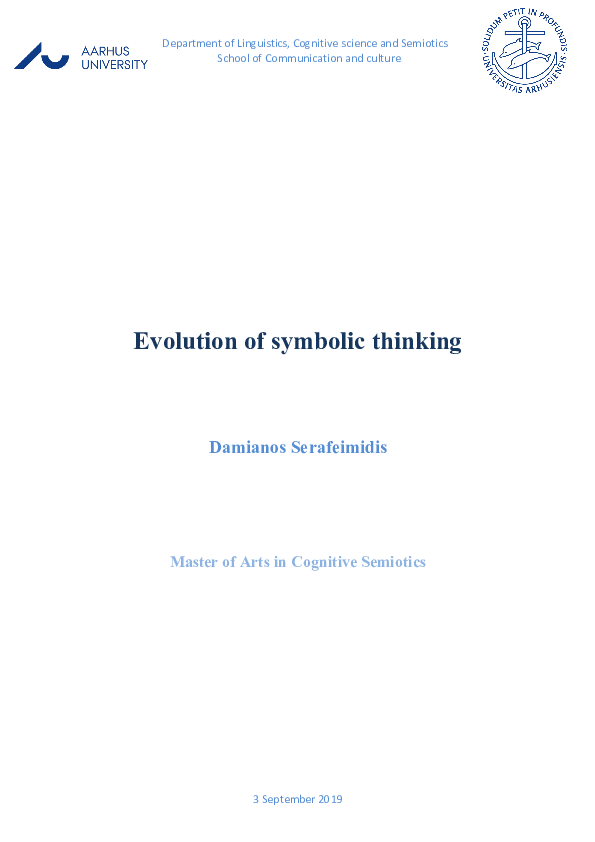 (PDF) Evolution of symbolic thinking