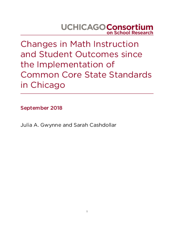 (PDF) Changes in Math Instruction and Student Outcomes since the ...