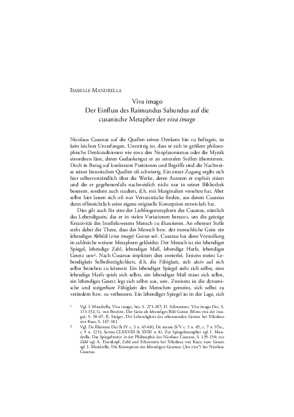 (PDF) Viva imago. Der Einfluss des Raimundus Sabundus auf die ...
