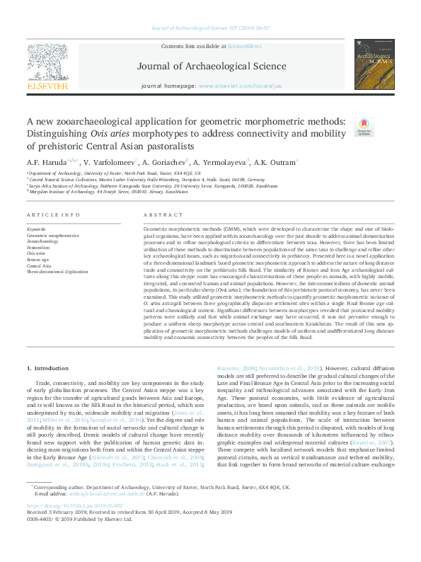 (PDF) A new zooarchaeological application for geometric morphometric ...