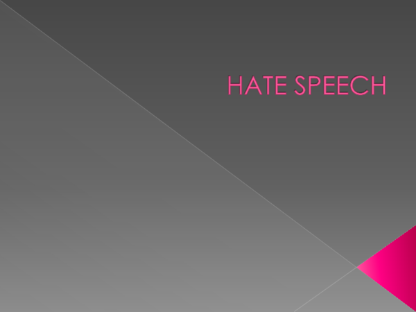 (PPT) HATE SPEECH