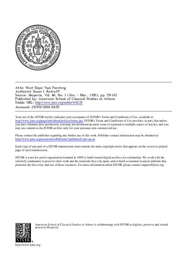 (PDF) Rotroff 1991 - Attic West Slope Vase Painting