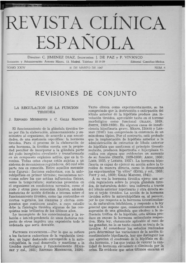 (PDF) REVISTA CLÍNICA l'tfl¡l ESPANOLA REVISIONES DE · cONJUNTO