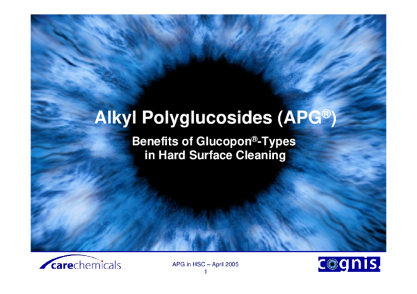 (PDF) Alkyl Polyglucosides (APG ® ) Benefits of Glucopon ® -Types in ...