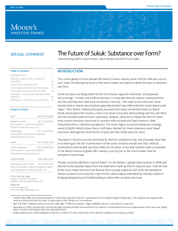 (PDF) The Future of Sukuk - Substance over Form