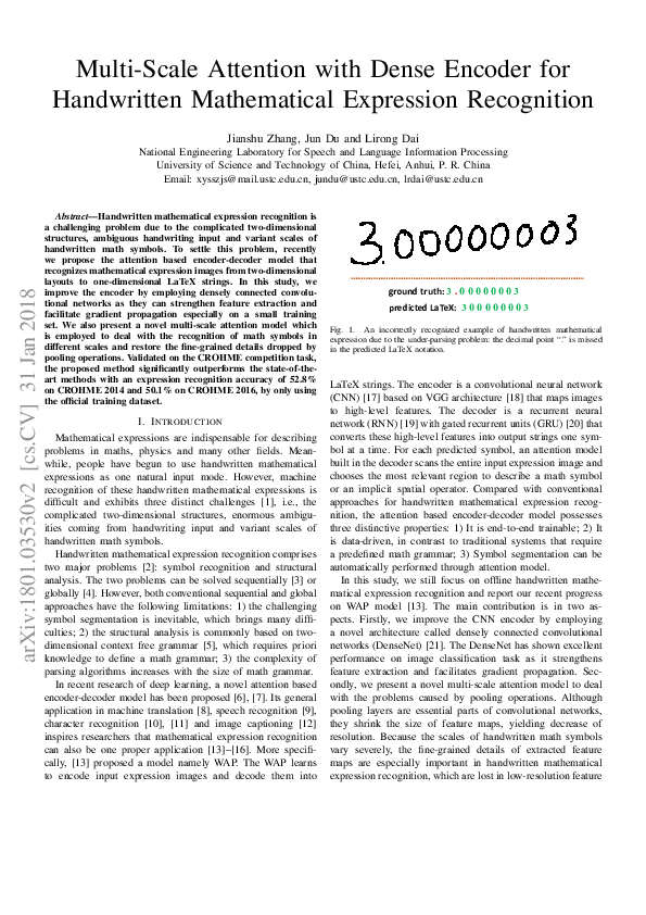 (PDF) Multi-Scale Attention with Dense Encoder for Handwritten Mathematical Expression Recognition
