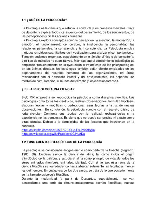 (DOC) QUÉ ES LA PSICOLOGÍA