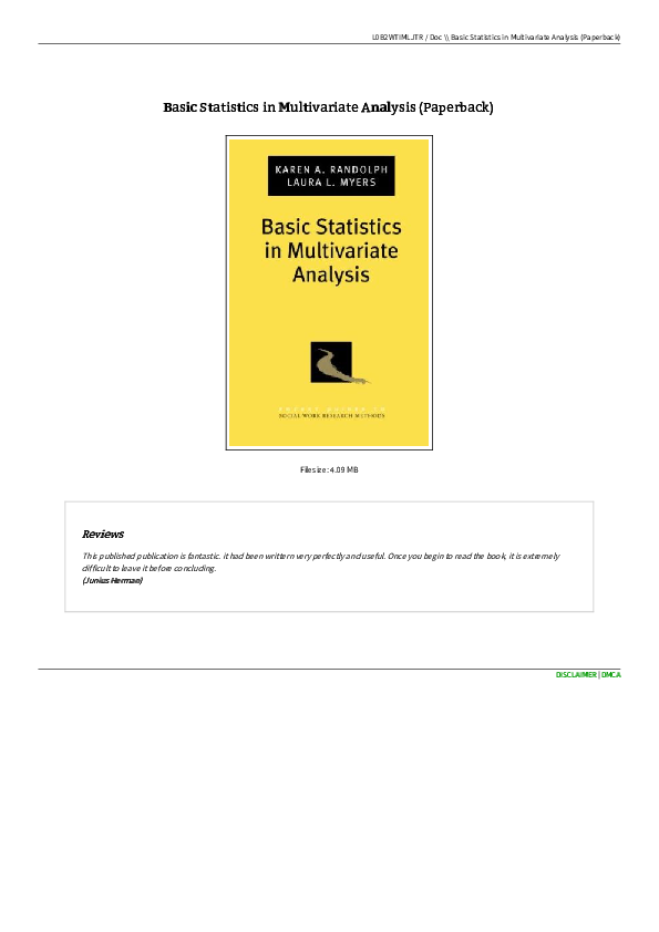 (PDF) L0B2WTIMLJTR\\ Basic Statistics in Multivariate Analysis