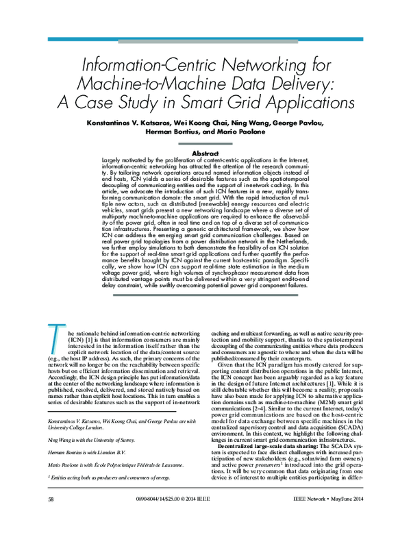 Pdf Information Centric Networking For Machine To Machine Data