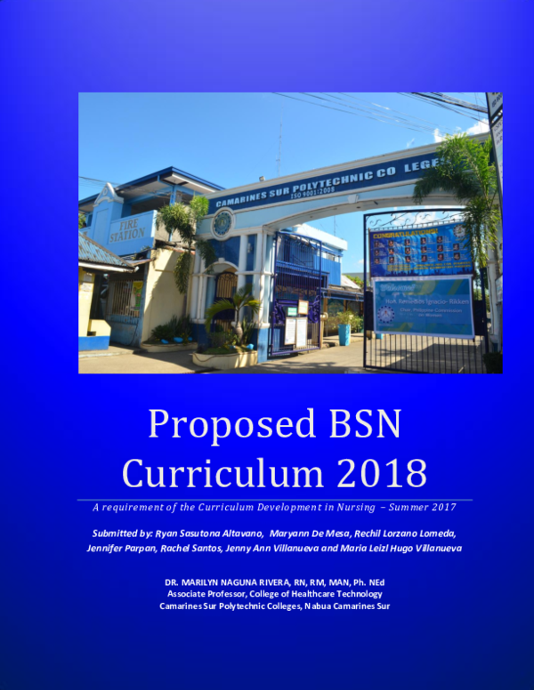 (PDF) Proposed BSN Curriculum 2018