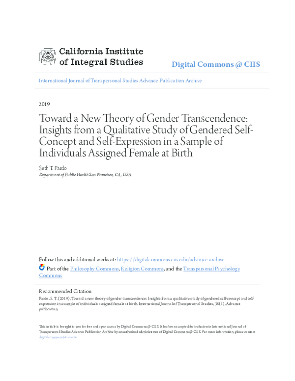 (PDF) Pardo (2019) Toward a New Theory of Gender Transcendence