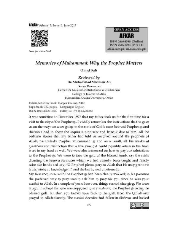 (PDF) Memories of Muhammad: Why the Prophet Matters