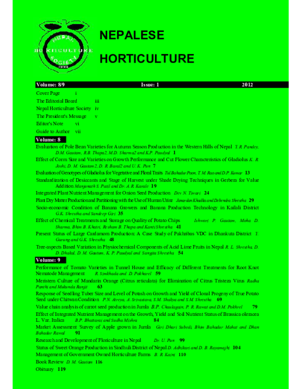 (PDF) Status of Sweet Orange Junar Production in Sindhuli District of Nepal