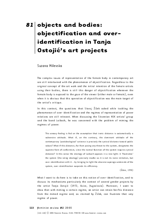 (PDF) Objects and Bodies: Objectification and Over-Identification In ...