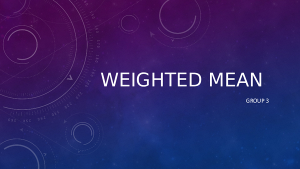 (PPT) Weighted Mean