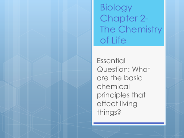 (PPT) Chapter 2- The Chemistry of Life
