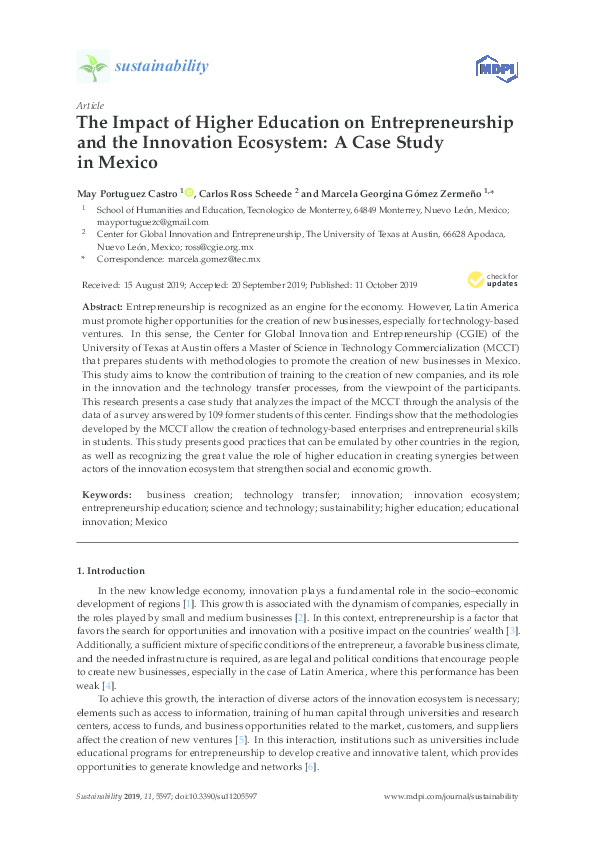 (PDF) The Impact of Higher Education on Entrepreneurship and the ...