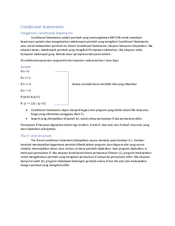 (DOC) Conditional Statements Pengertian Conditional Statements