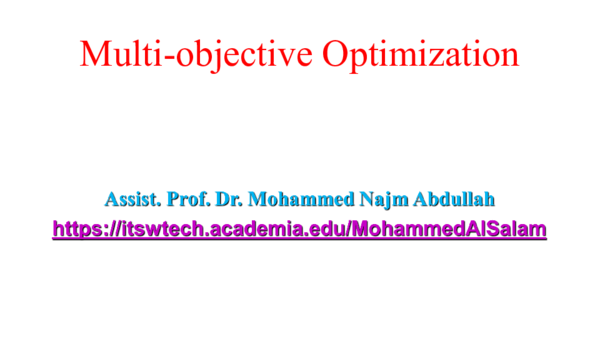 (PPT) Multi-objective Optimization