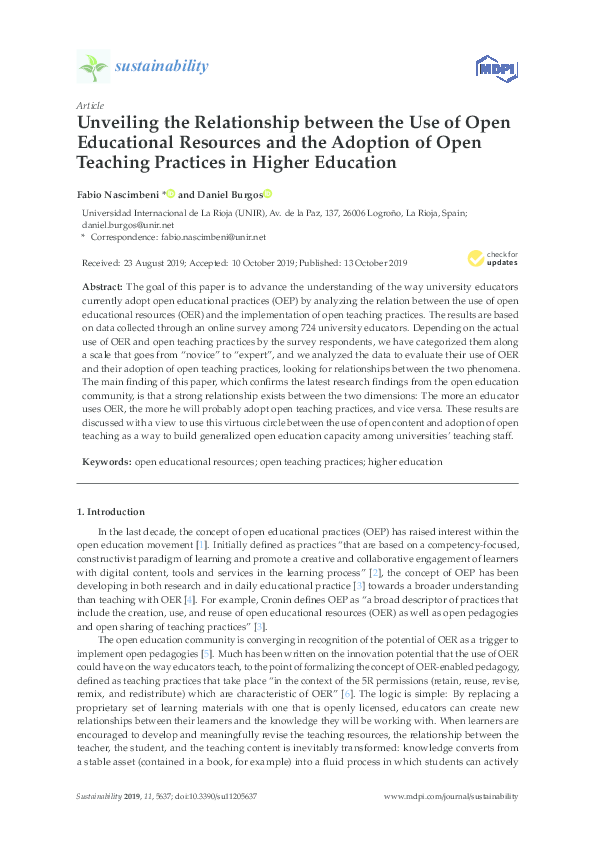 (PDF) Unveiling the Relationship between the Use of Open Educational ...