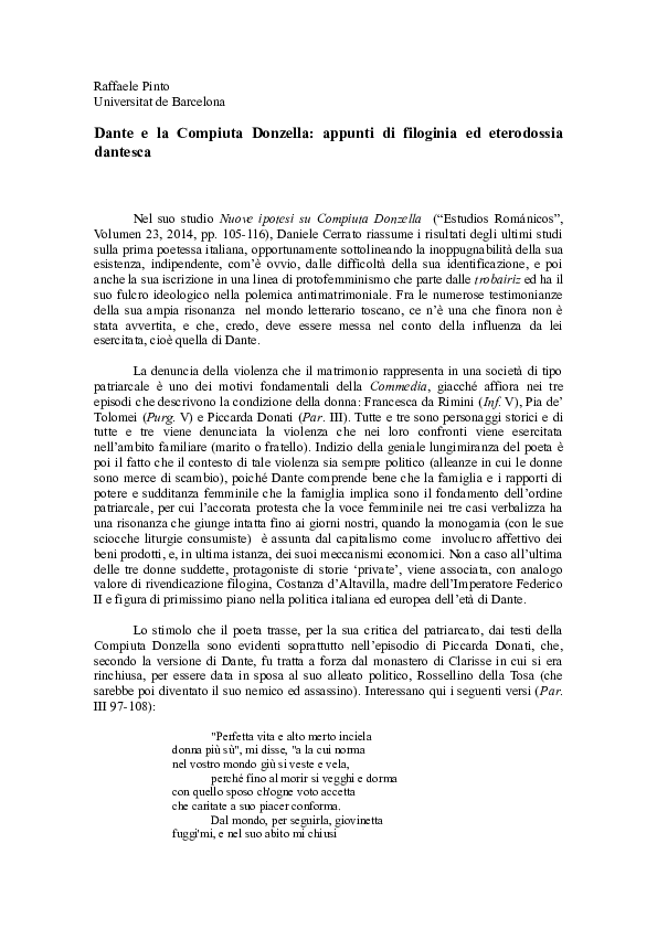 (DOC) Dante e Compiuta Donzella