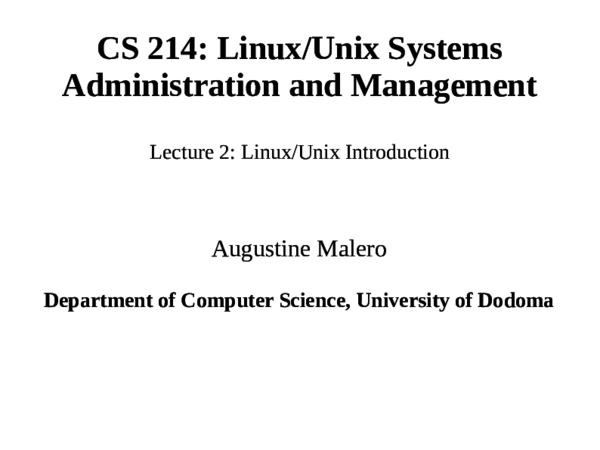 Pdf Lecture 2 Linuxunix Introduction 4512