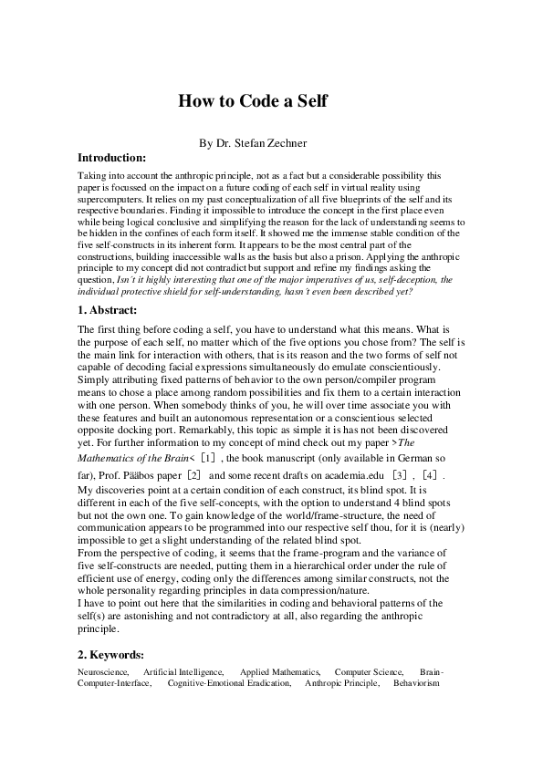 (DOC) How to Code a Self