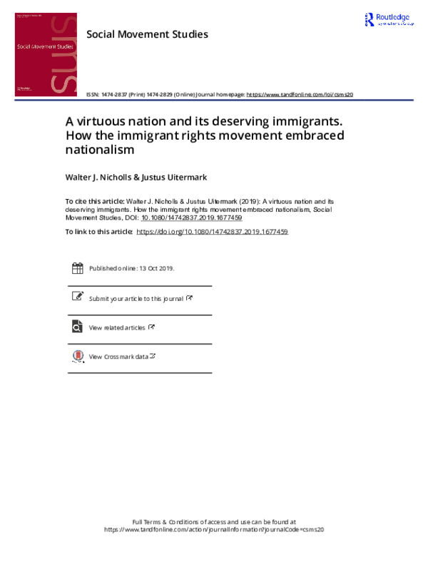 (PDF) Social Movement Studies A virtuous nation and its deserving ...