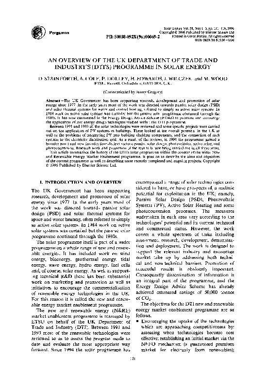 (PDF) An overview of the UK Department of Trade and Industry's (DTI's ...