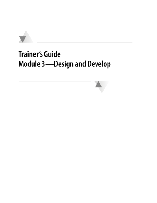 (PDF) Trainer's Guide Module 3-Design and Develop Activity 3-1 ...