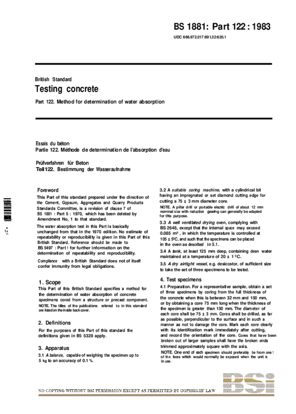 Pdf British Standard Testing Concrete Part 122 Method For