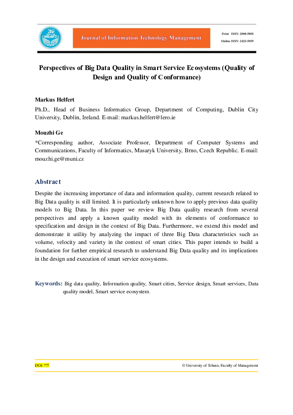 (PDF) Perspectives of Big Data Quality in Smart Service Ecosystems ...