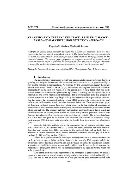 (PDF) Classification tree and Kullback - Leibler distance - based anomaly intrusion detection ...